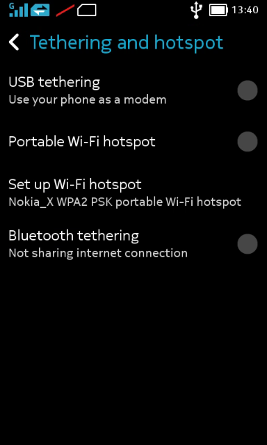 Use Nokia X as USB Modem or WiFi Hotspot to Access Internet on PC
