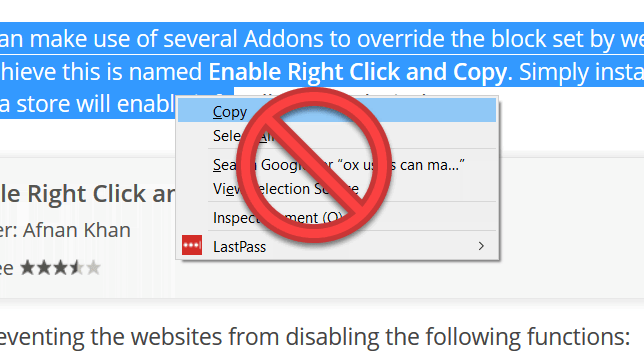 Firefox - Enable Right Click & Copy on Websites Which Block Them