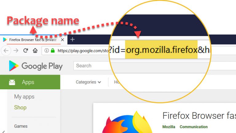 Find package name or application ID of an Android app
