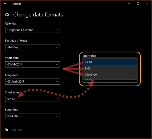 How to switch between AM/PM & 24-hour time format in Windows 10