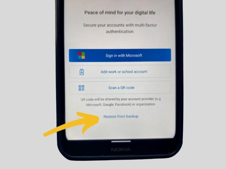 Backup Microsoft Authenticator accounts & restore on a new smartphone