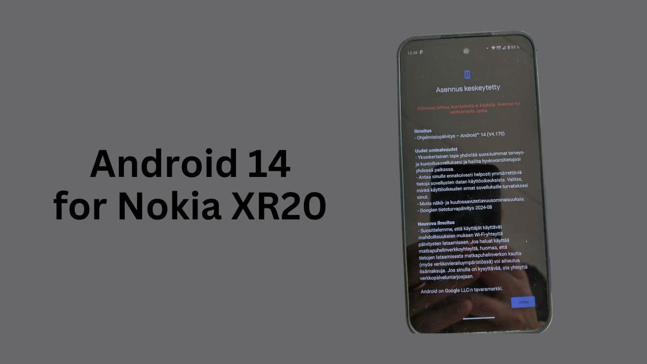 Nokia XR20 starts receiving Android 14 upgrade